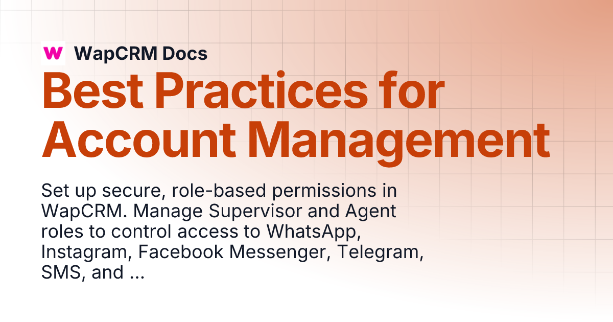 Best Practices for Account Management | WapCRM Docs